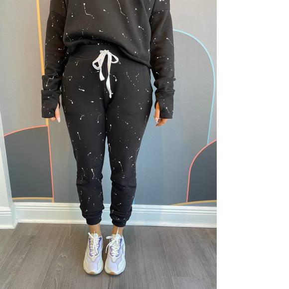 bobi | Pants & Jumpsuits | Nwt Bobi Splatter Paint Sweatpants In Blackwhite | Poshmark